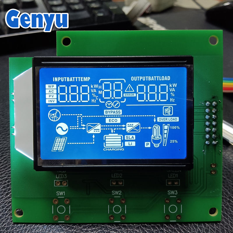 LCD 7 Segment Display HTN White On Blue Chip On Board AIP31621 Driver ...