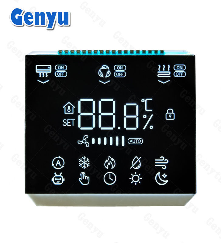3.5 Inch Square Shape VA 3 Digit Seven Segment Display 19 PIN Thermostat Lcd Display