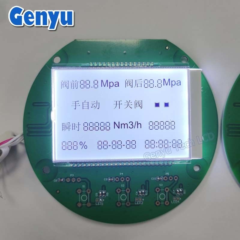 Customized PCB Board White Screen FSTN Segment LCD Display Module
