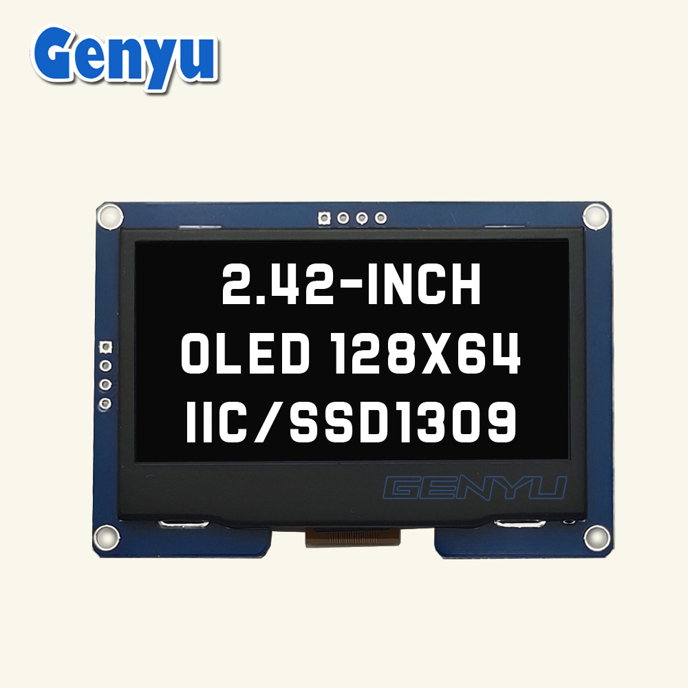 Monochrome 2.42 Inch OLED Display 128x64 Resolution SSD1309 I2C Interface