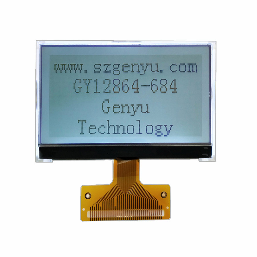 2.72 Inch 128x64 LCD COG Display Graphic FSTN Screen Positive White Backlight 36PIN FPC